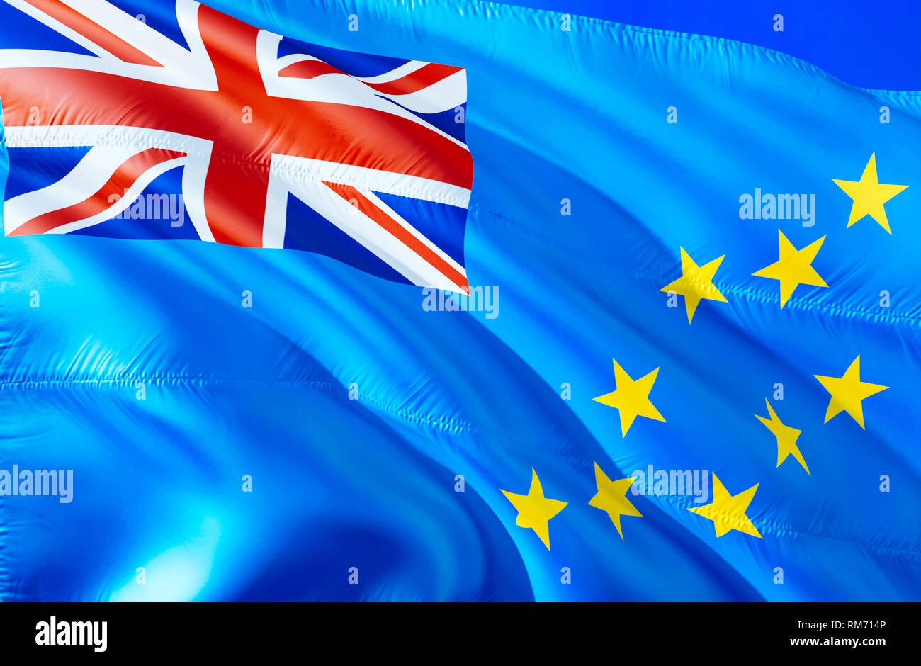 Tuvalu flag. 3D Waving flag design. The national symbol of Tuvalu, 3D ...