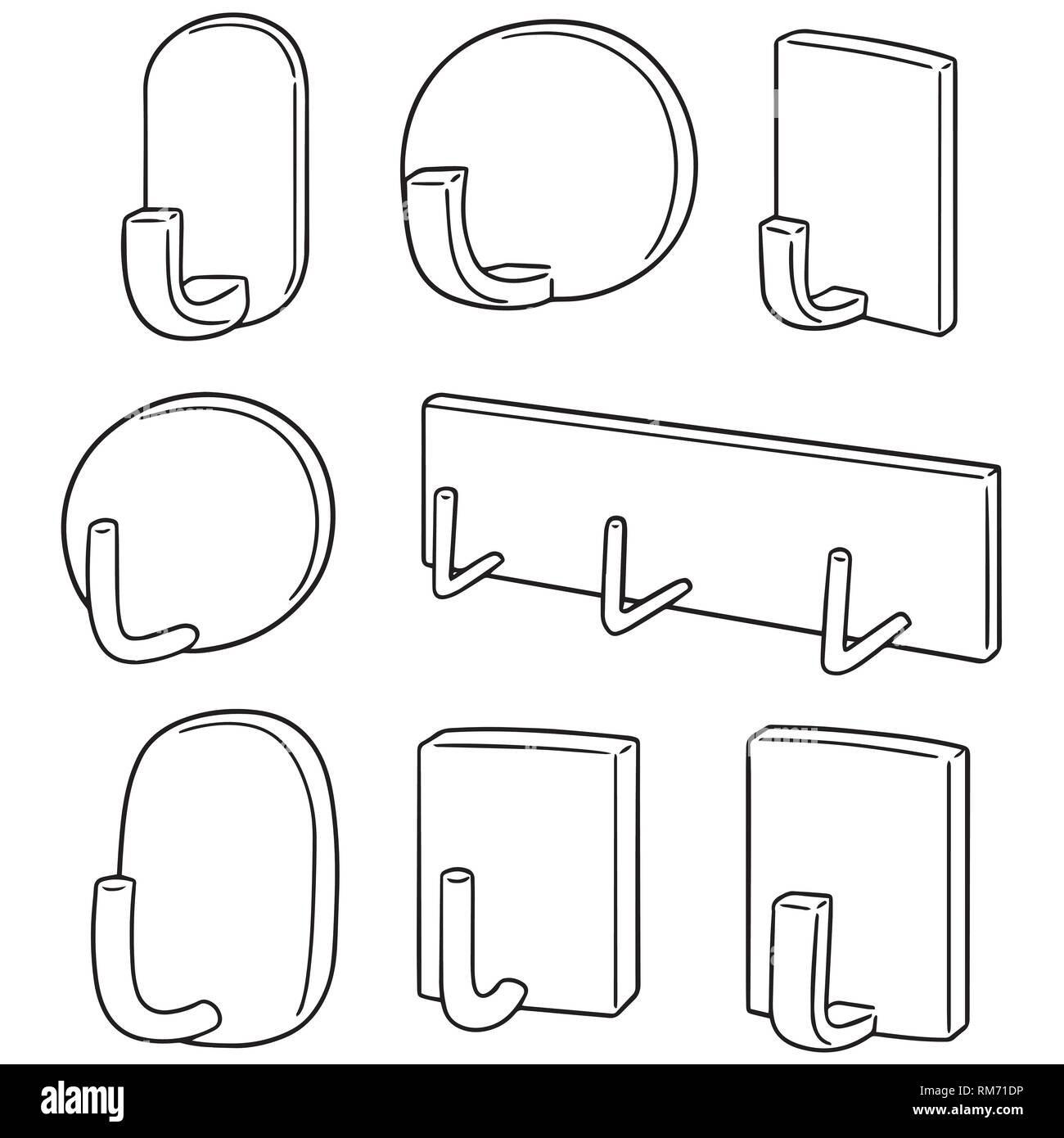 vector set of wall hooks Stock Vector Image & Art - Alamy