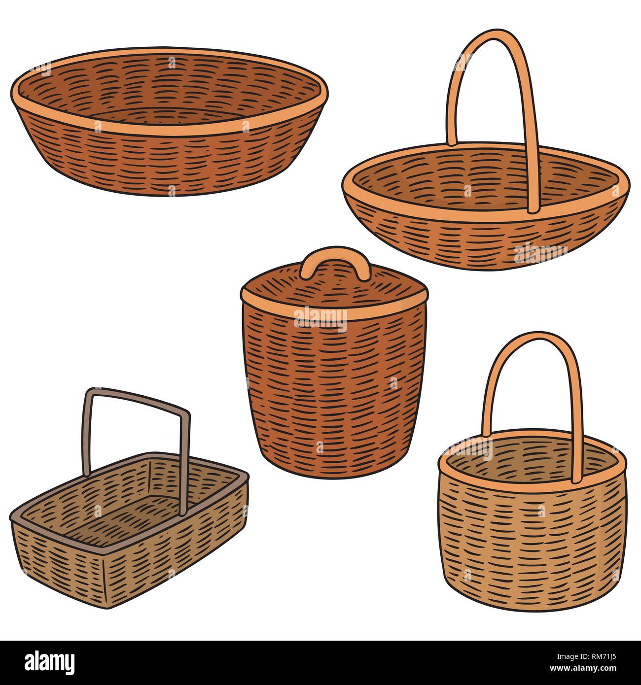 Simple line drawing wicker Stock Vector Images - Alamy