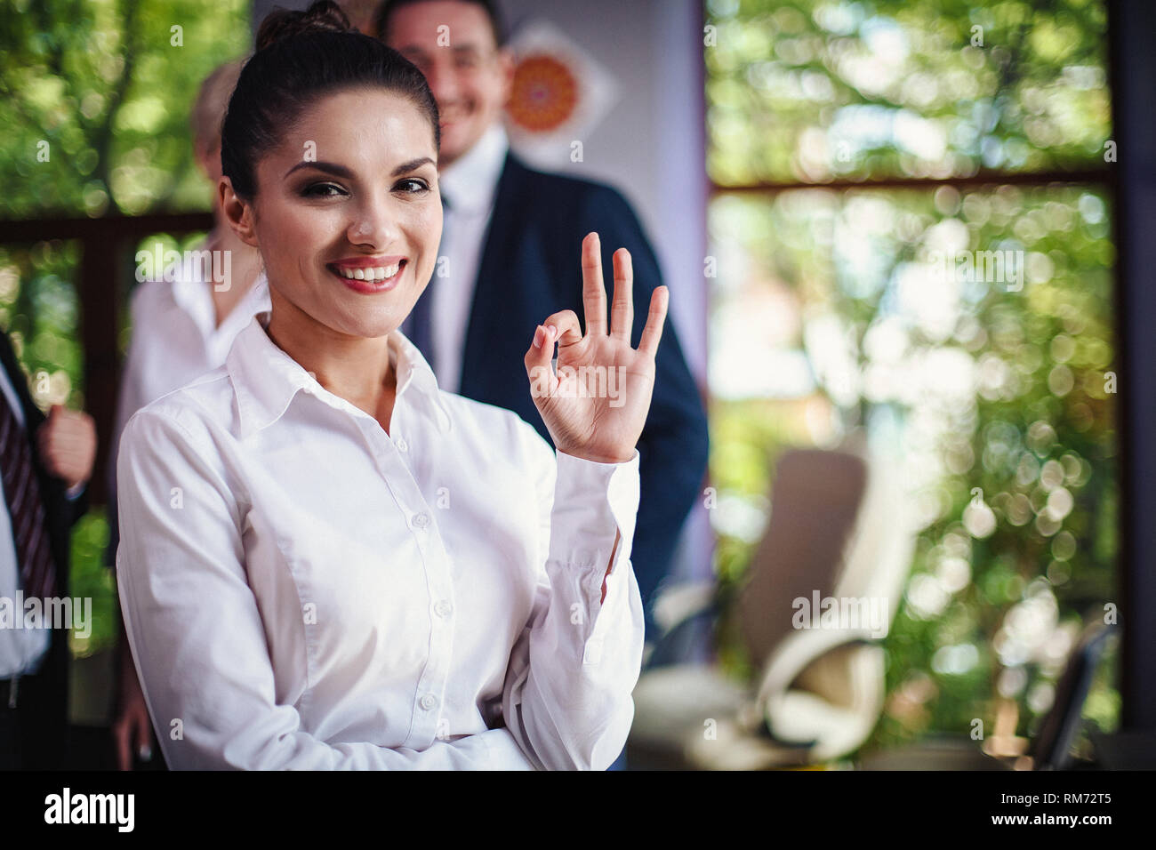 Young business woman in the office at the negotiations Stock Photo - Alamy