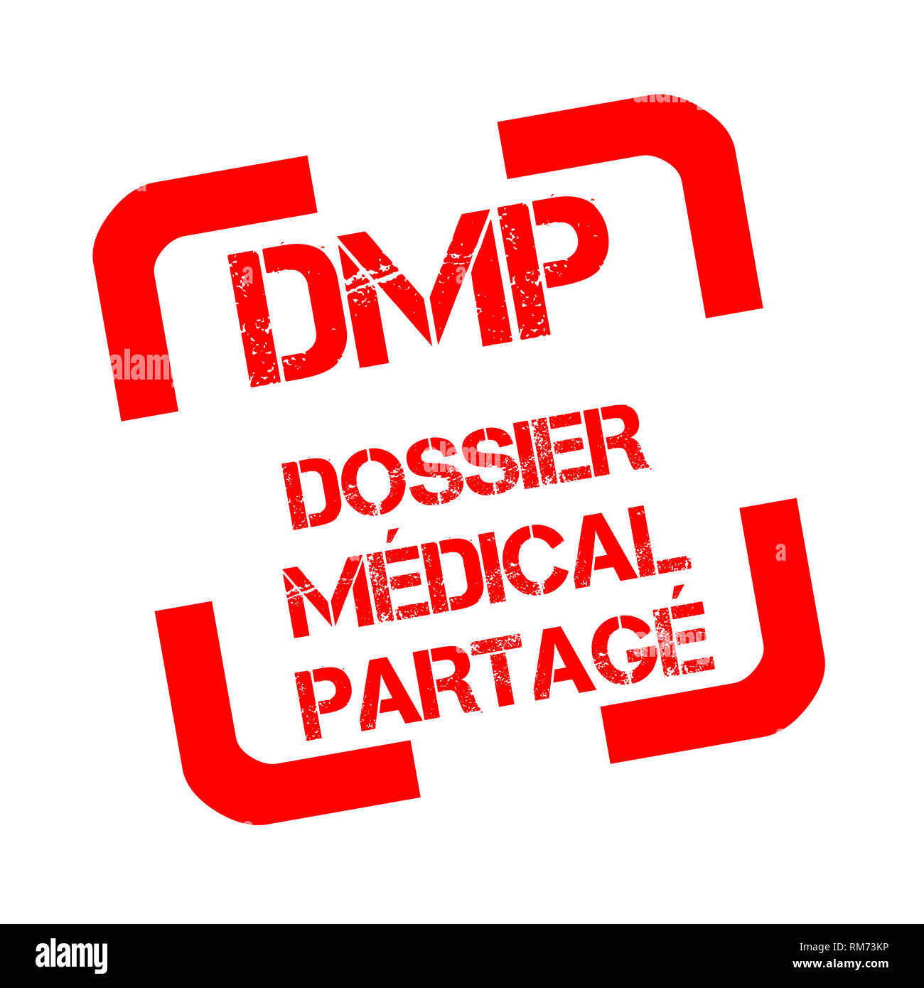 Rubber stamp with french text shared medical record Stock Photo - Alamy