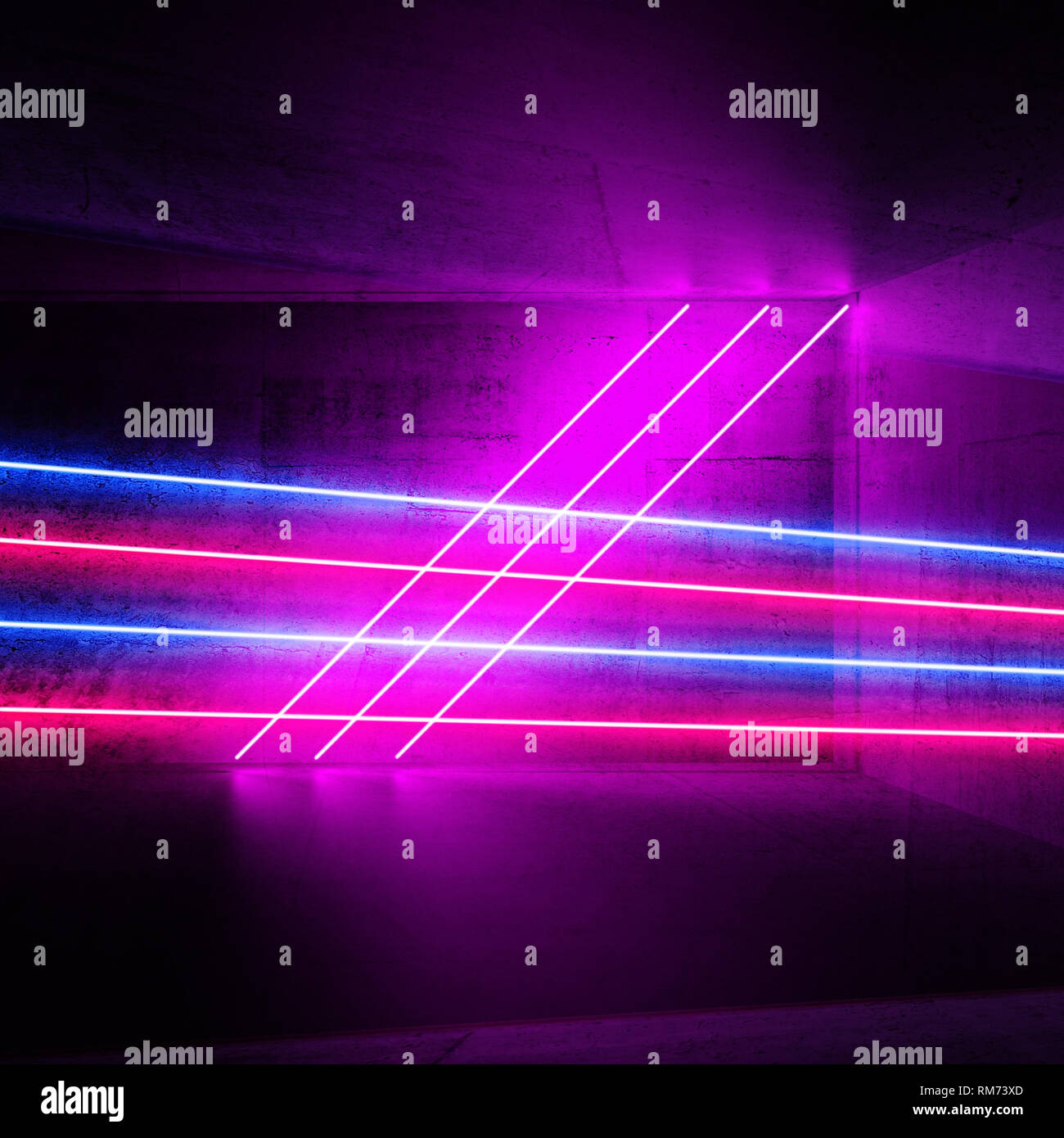 Abstract square digital graphic background with glowing colorful neon ...