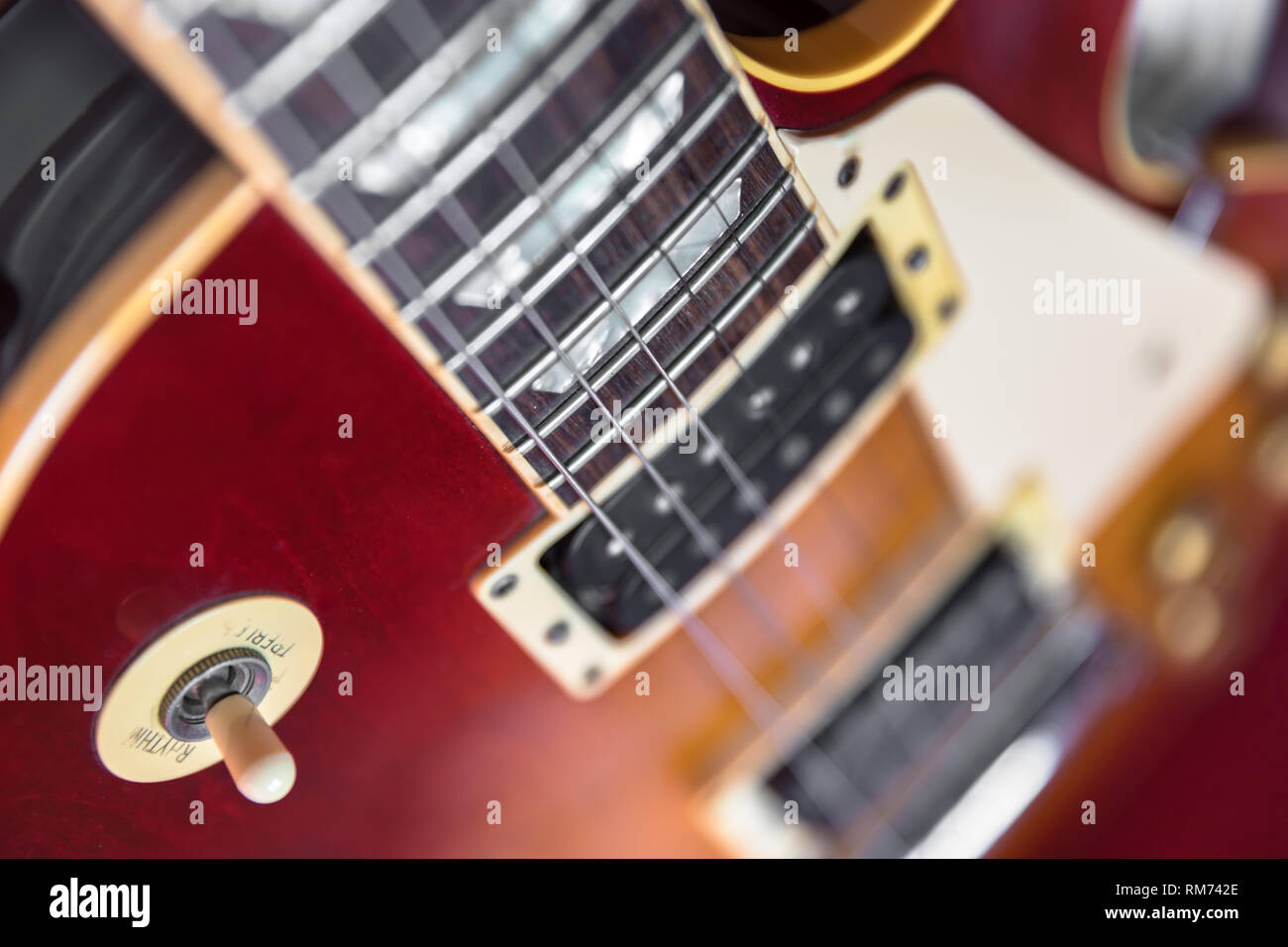 Six-string electric guitar closeup. Vintage style Stock Photo - Alamy