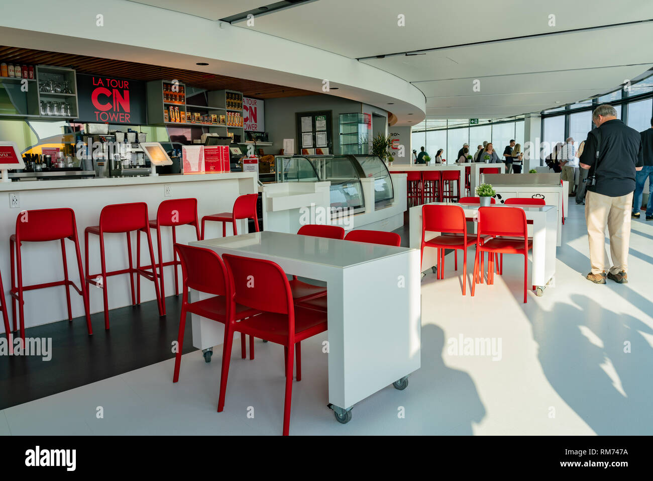 Toronto, OCT 5: Interior view of the CN Tower on OCT 5, 2018 at Tornoto ...