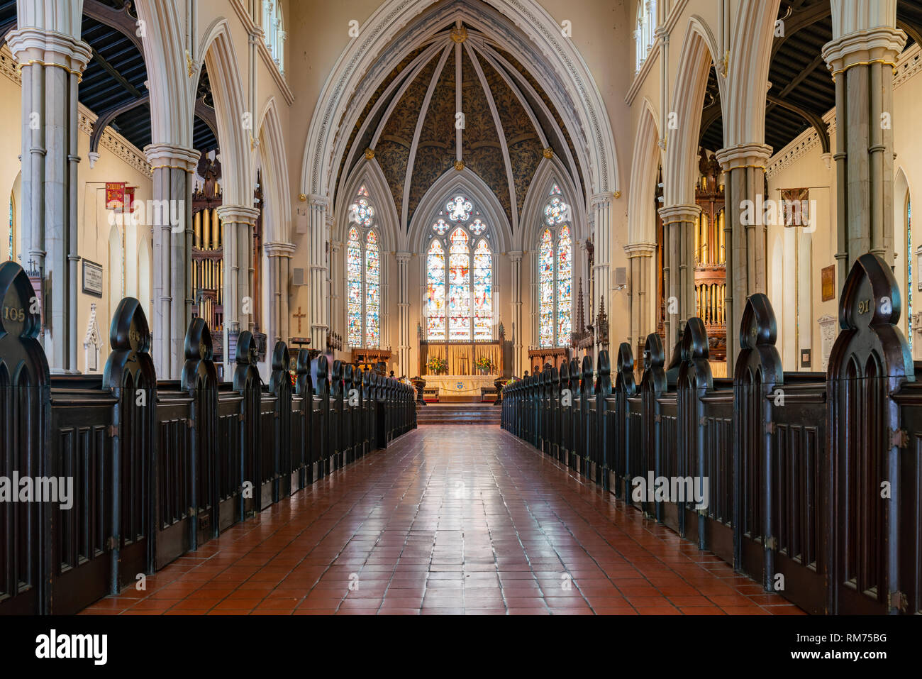 Interior view of the famous Cathedral Church of St. James at Toronto ...