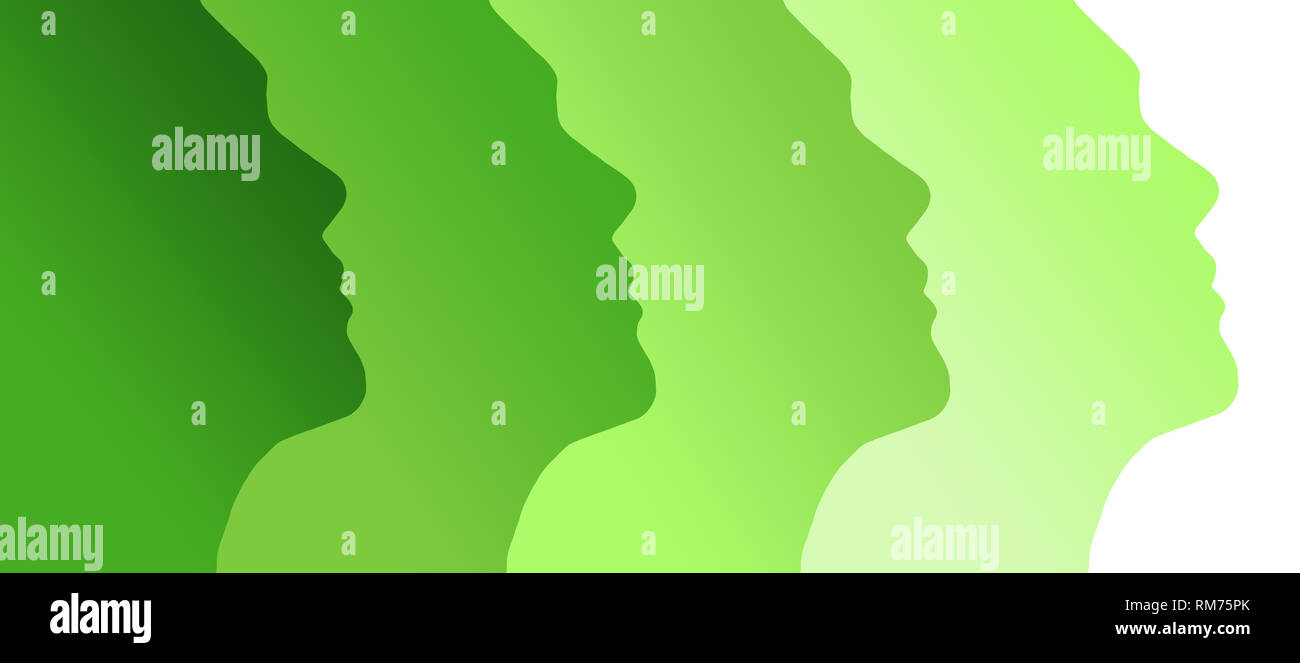 human profiles - green Stock Photo - Alamy
