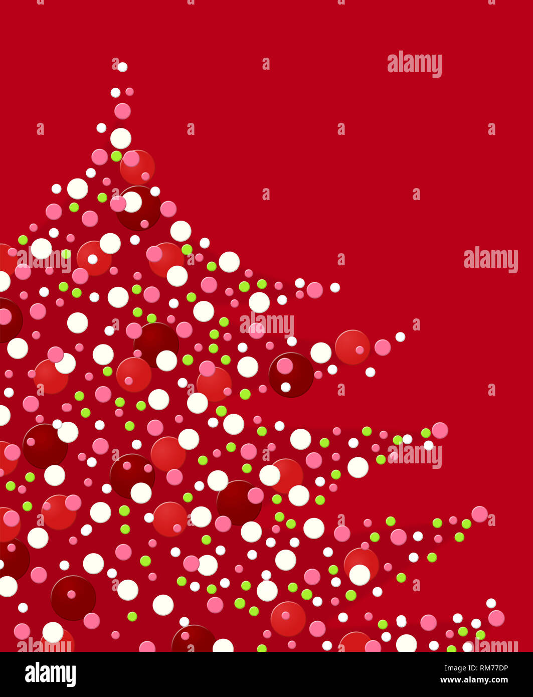 Christmas red background with confettis tree Stock Photo - Alamy
