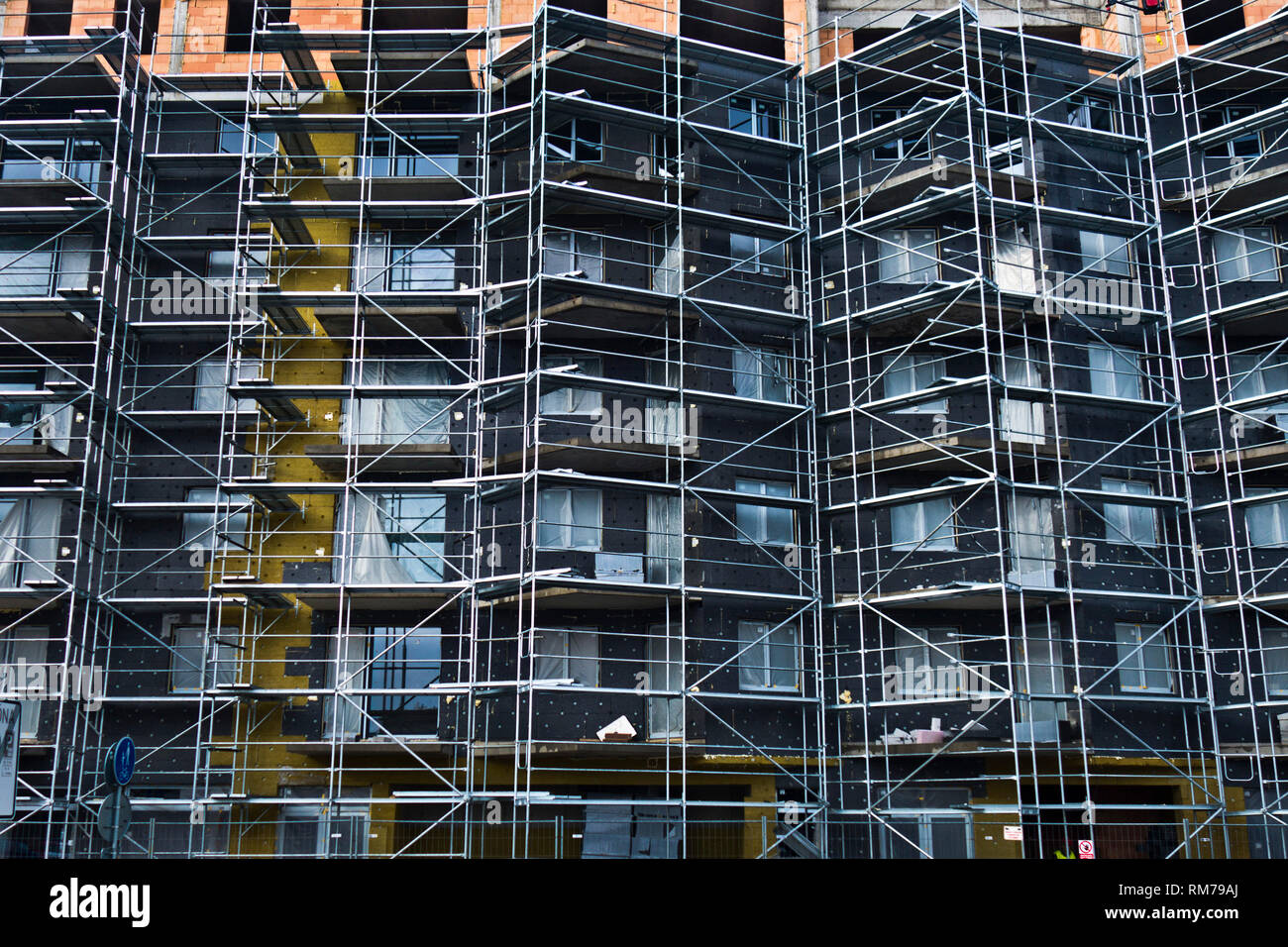 scaffolding at a construction site Stock Photo - Alamy