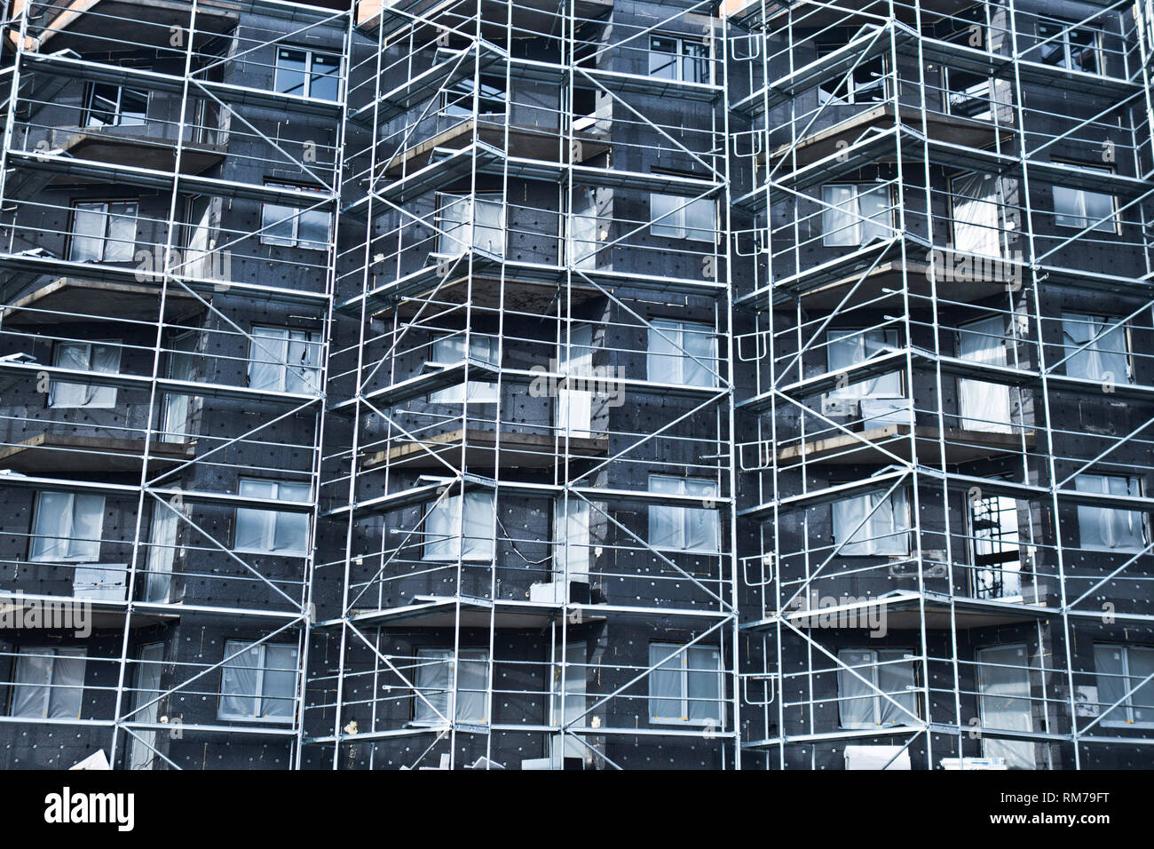scaffolding at a construction site Stock Photo - Alamy