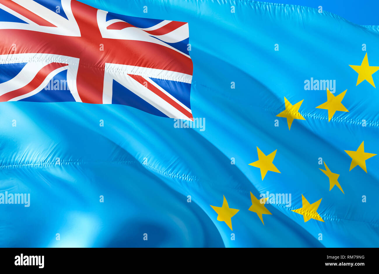Tuvalu flag. 3D Waving flag design. The national symbol of Tuvalu, 3D ...