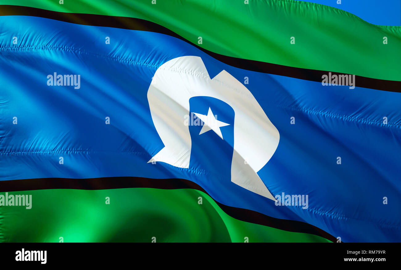 Flag of Torres Strait islanders. 3D Waving flag design. The national ...