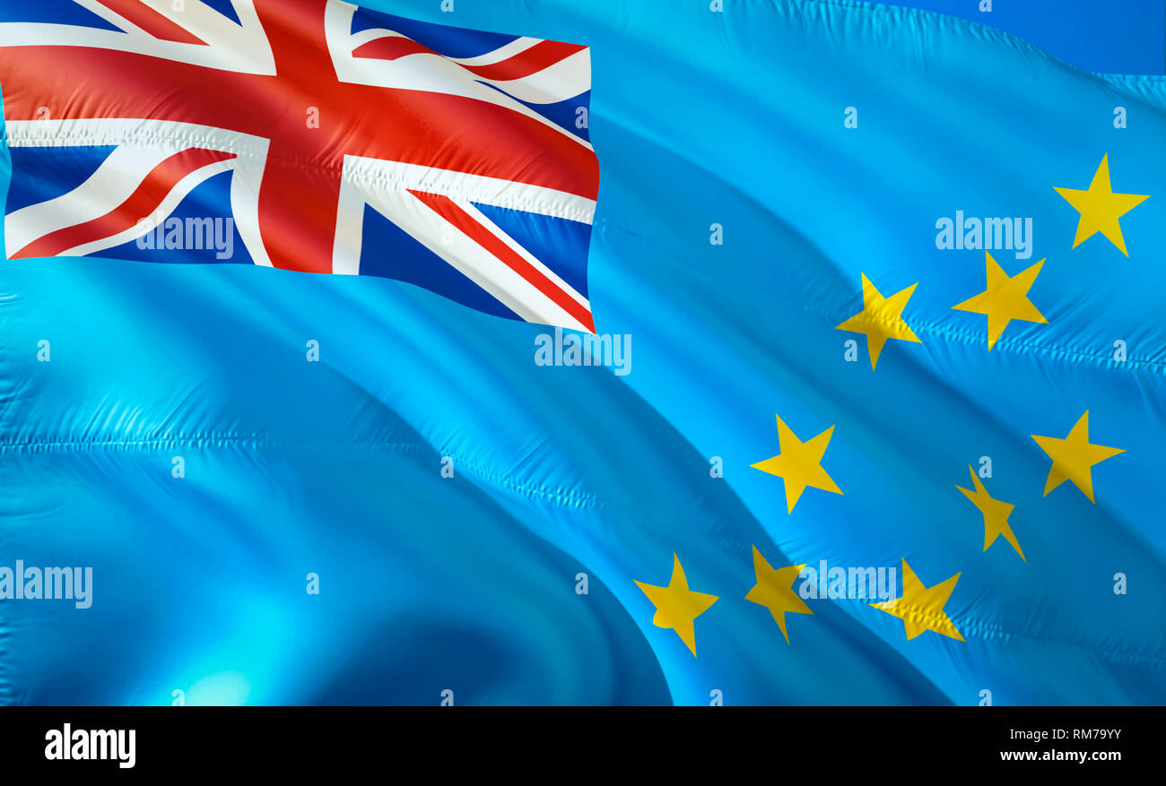 Flag of Tuvalu. 3D Waving flag design. The national symbol of Tuvalu ...
