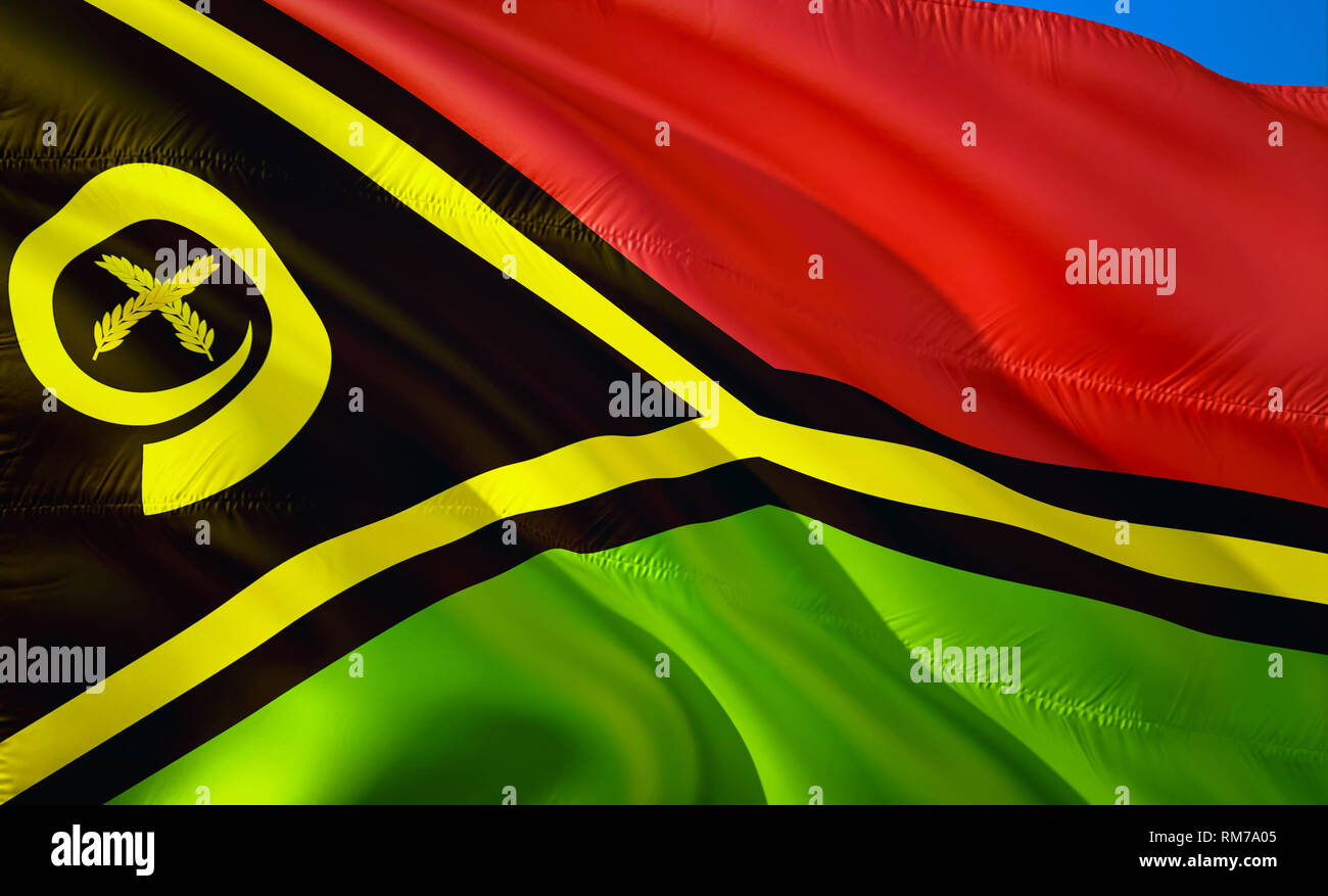 Flag of Vanuatu. 3D Waving flag design. The national symbol of Vanuatu ...