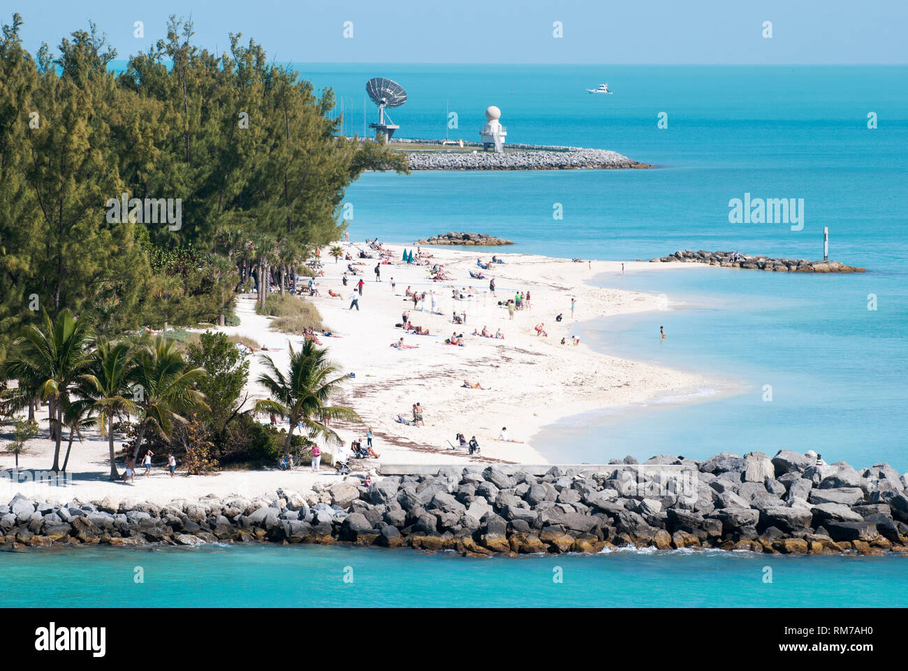 The aerial view of a beach in Key West, the southernmost town in the ...