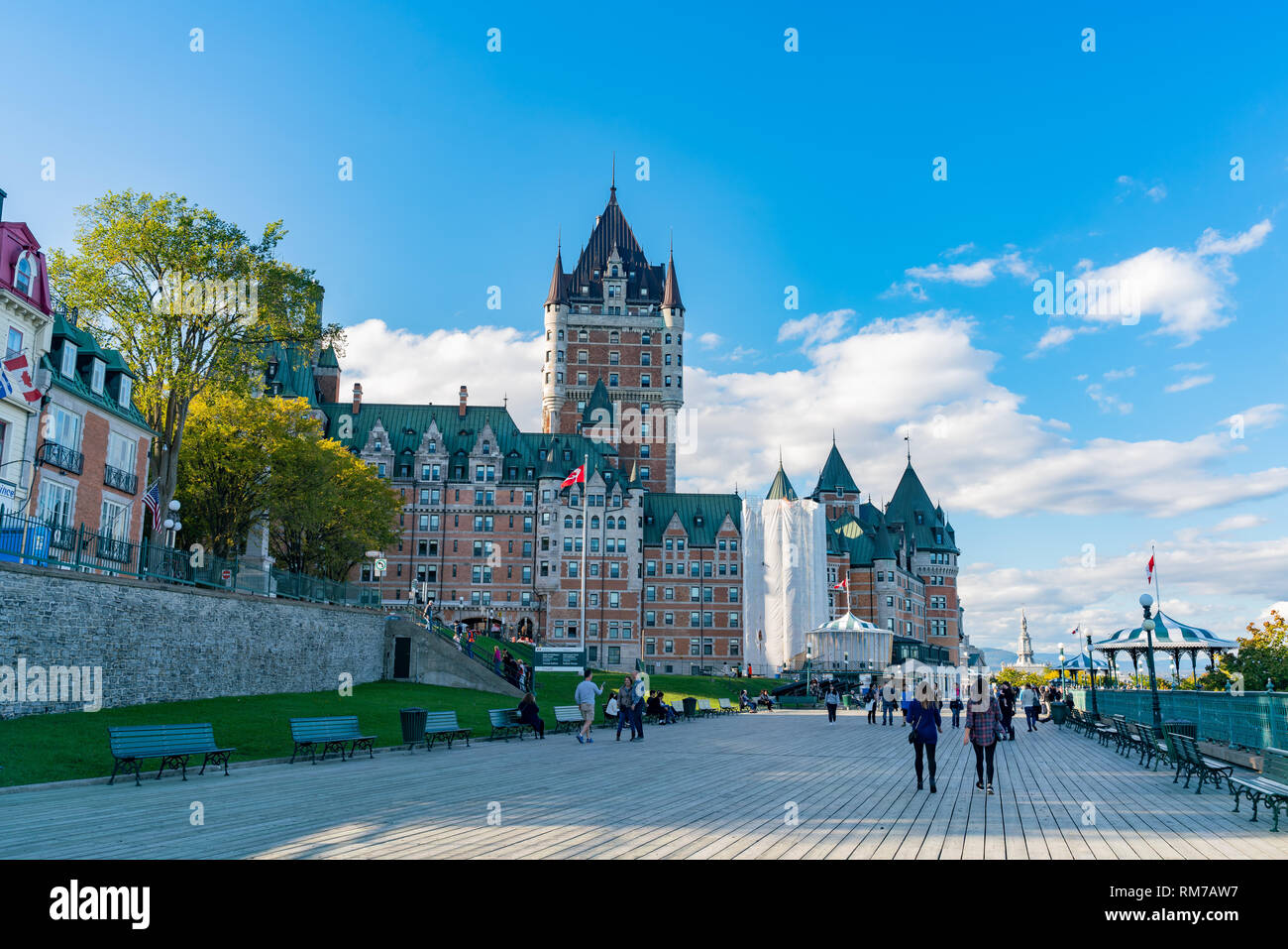 Quebec, OCT 1: Exterior view of the famous Fairmont Le Château ...