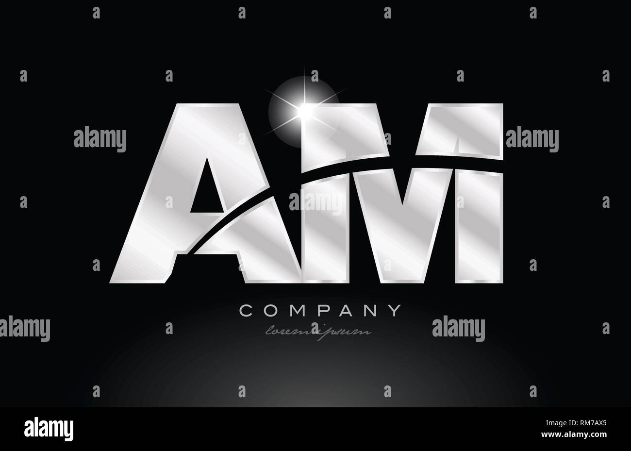 silver letter am a m metal combination alphabet logo icon design with ...