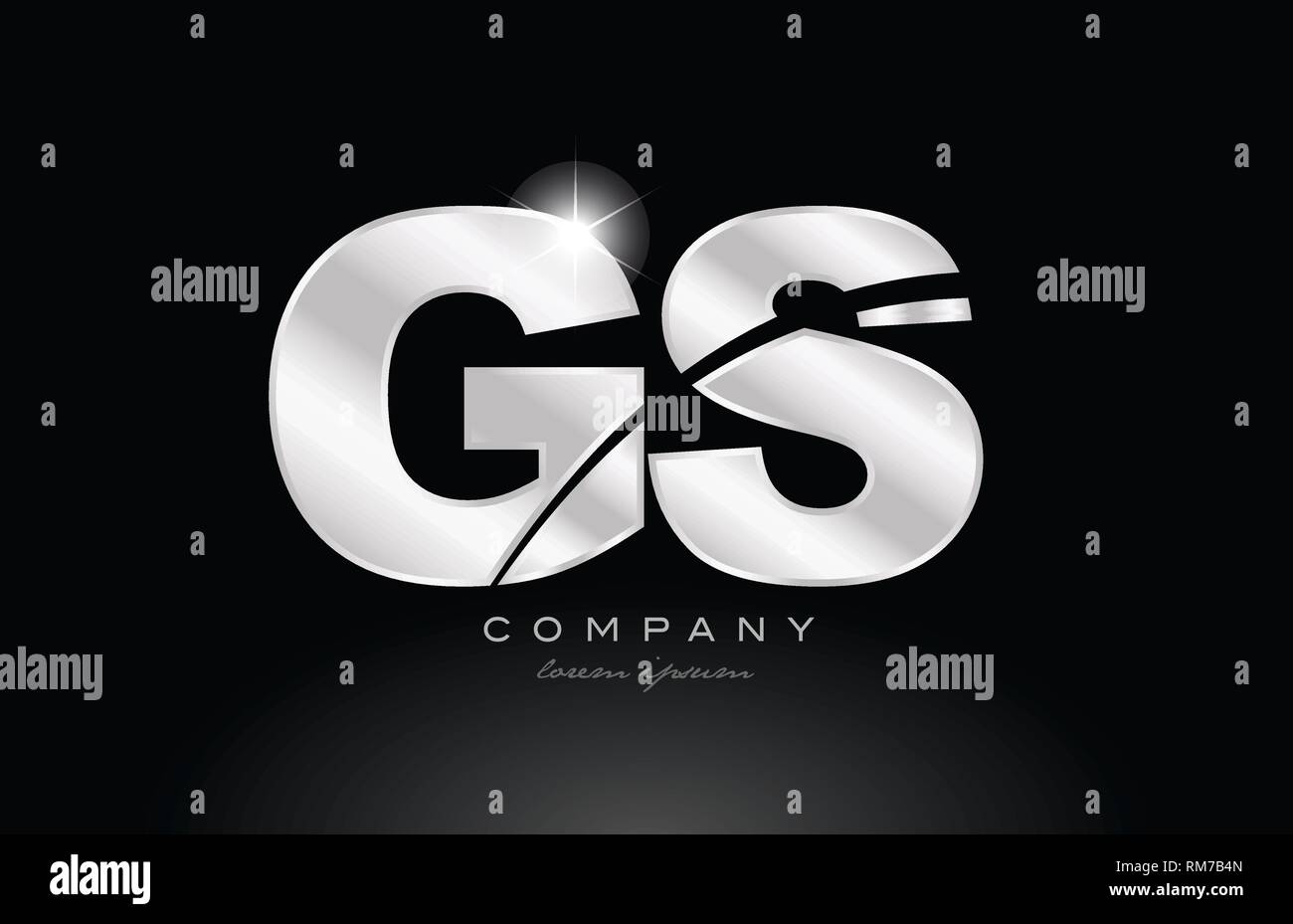 silver letter gs g s metal combination alphabet logo icon design with ...