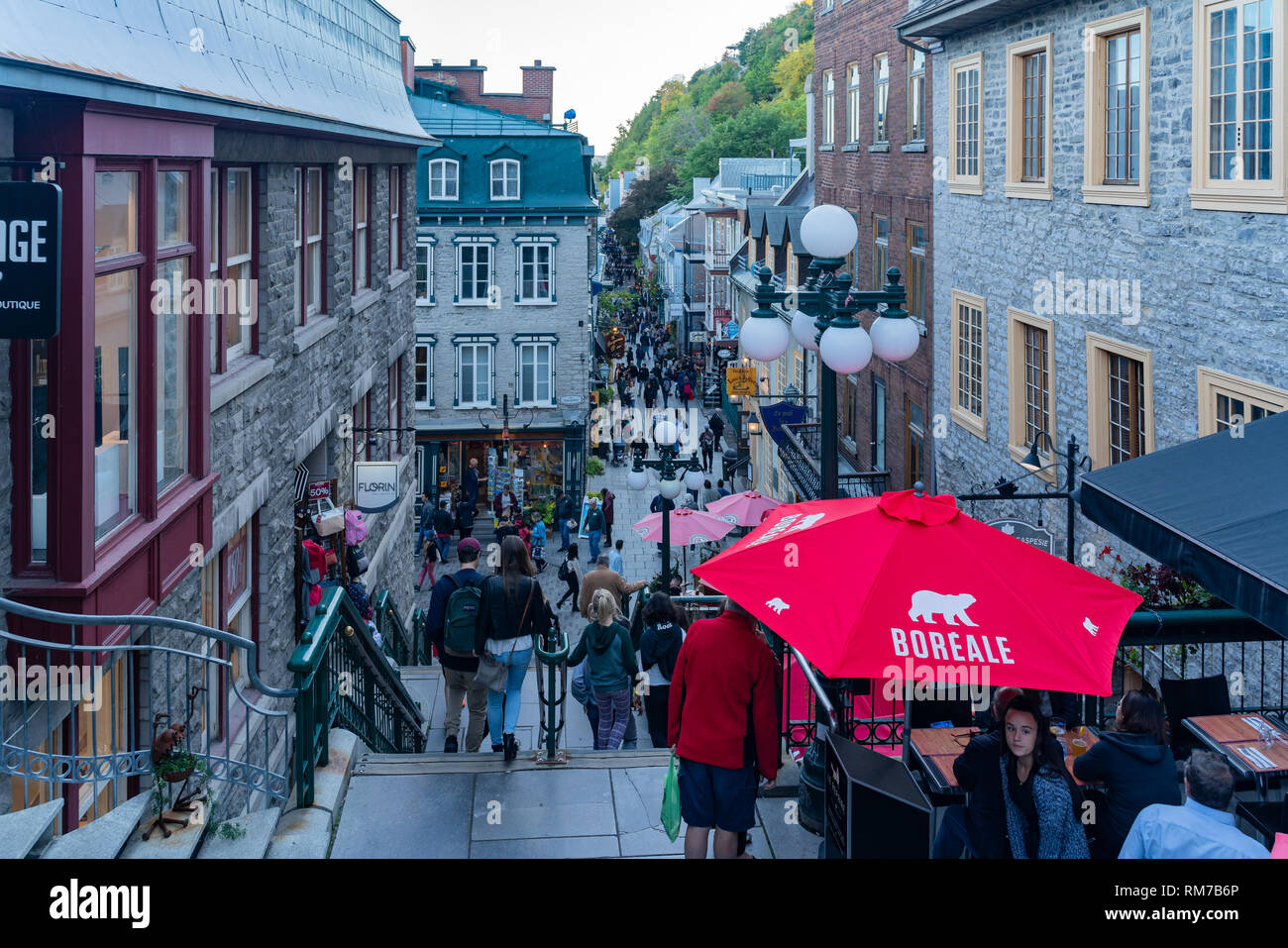 Quebec, OCT 1: Afternoon view of the beautiful Breakneck Steps area on ...