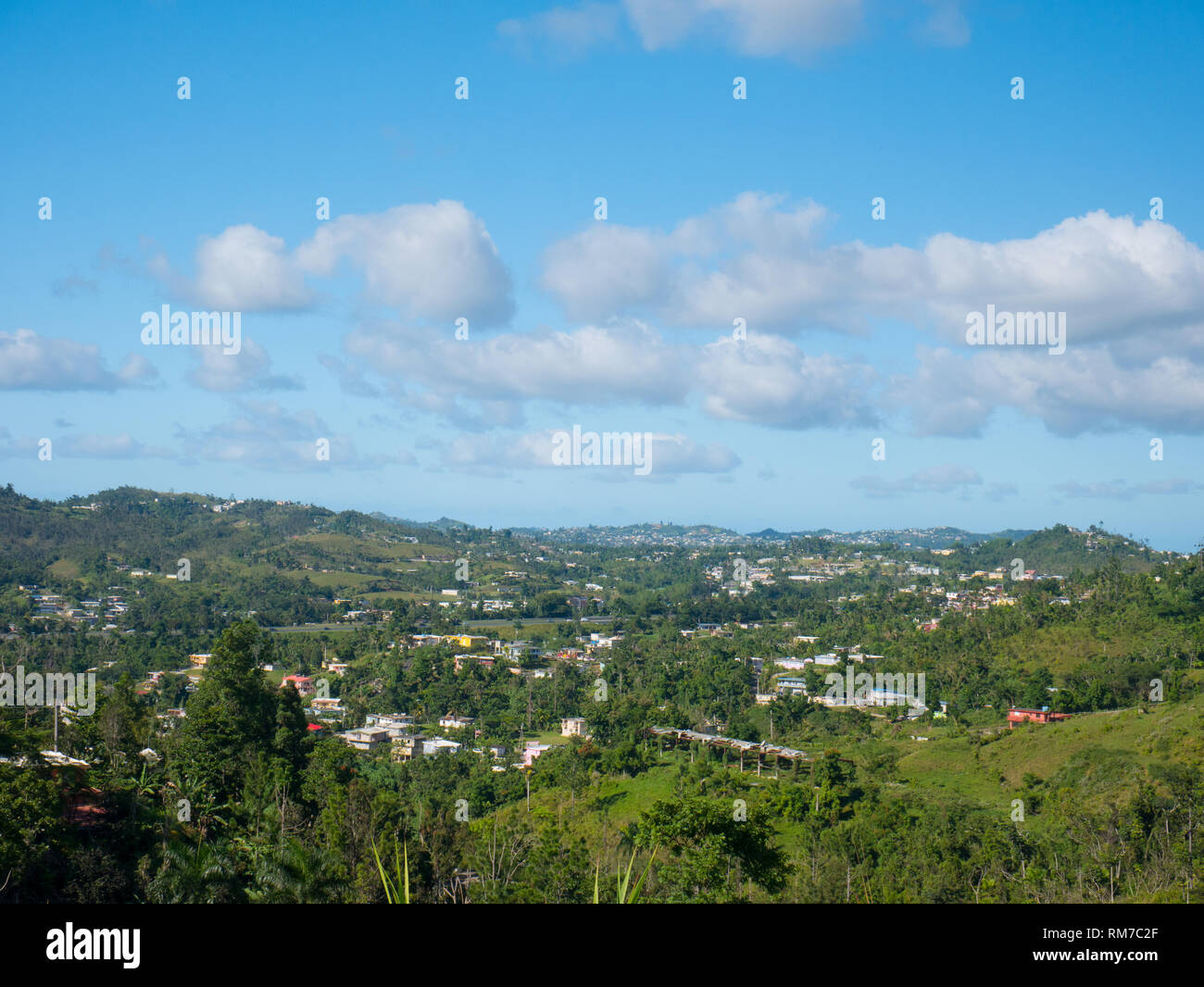 View from Ruta panoramica road in Puerto Rico. USA. this road is little ...