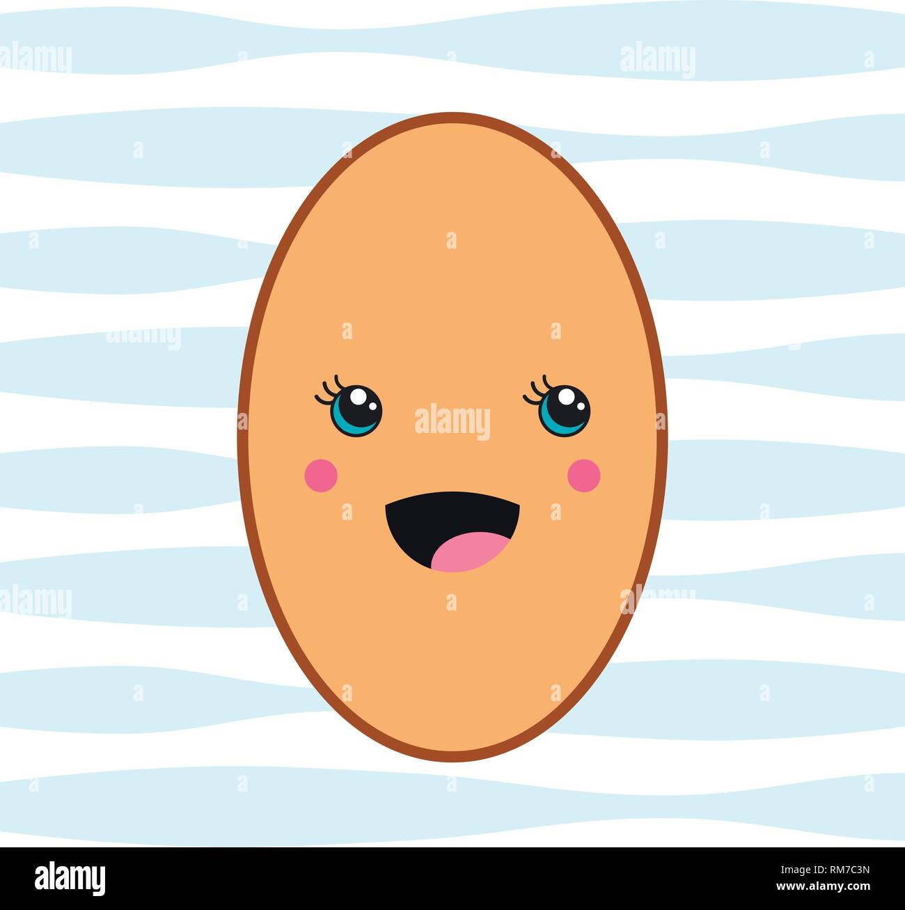 Happy cartoon girl egg in cute kawaii style Stock Vector Image & Art ...