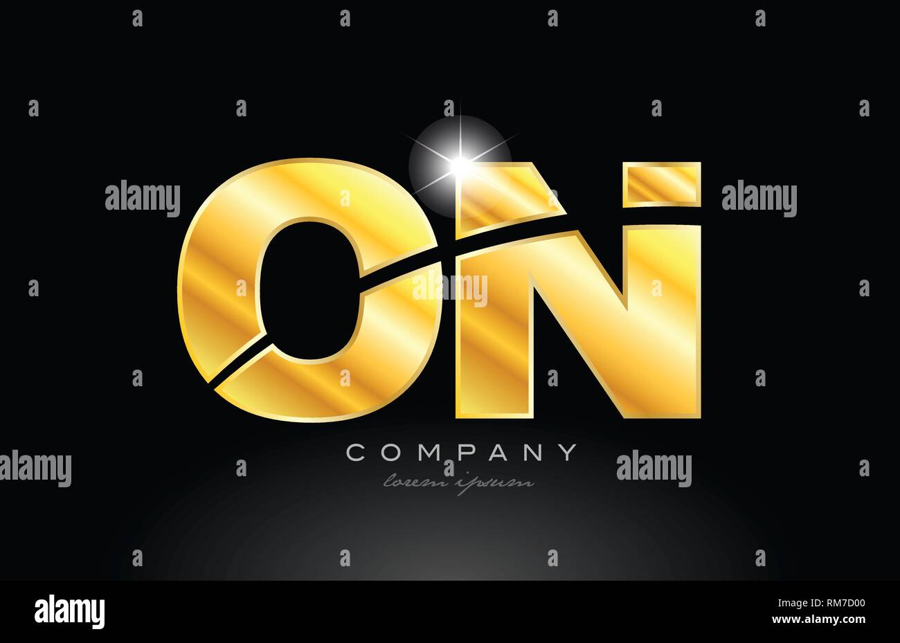 combination letter on o n gold golden alphabet logo icon design with ...
