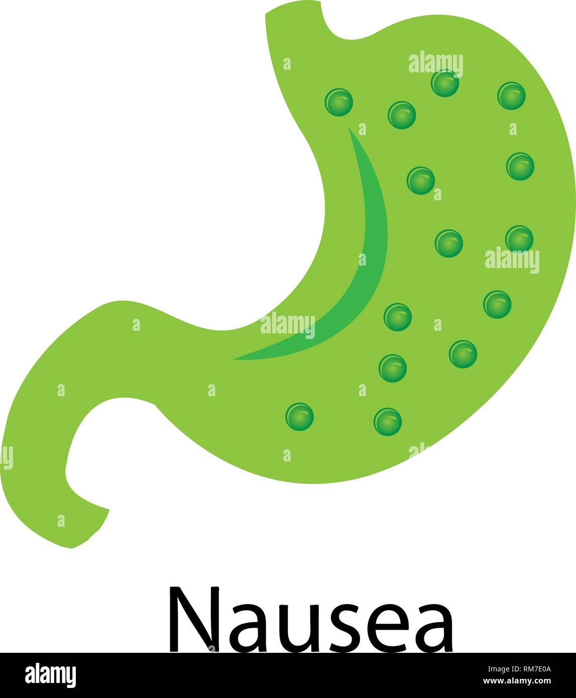 Nausea. Vector illustration on a white background in cartoon style ...