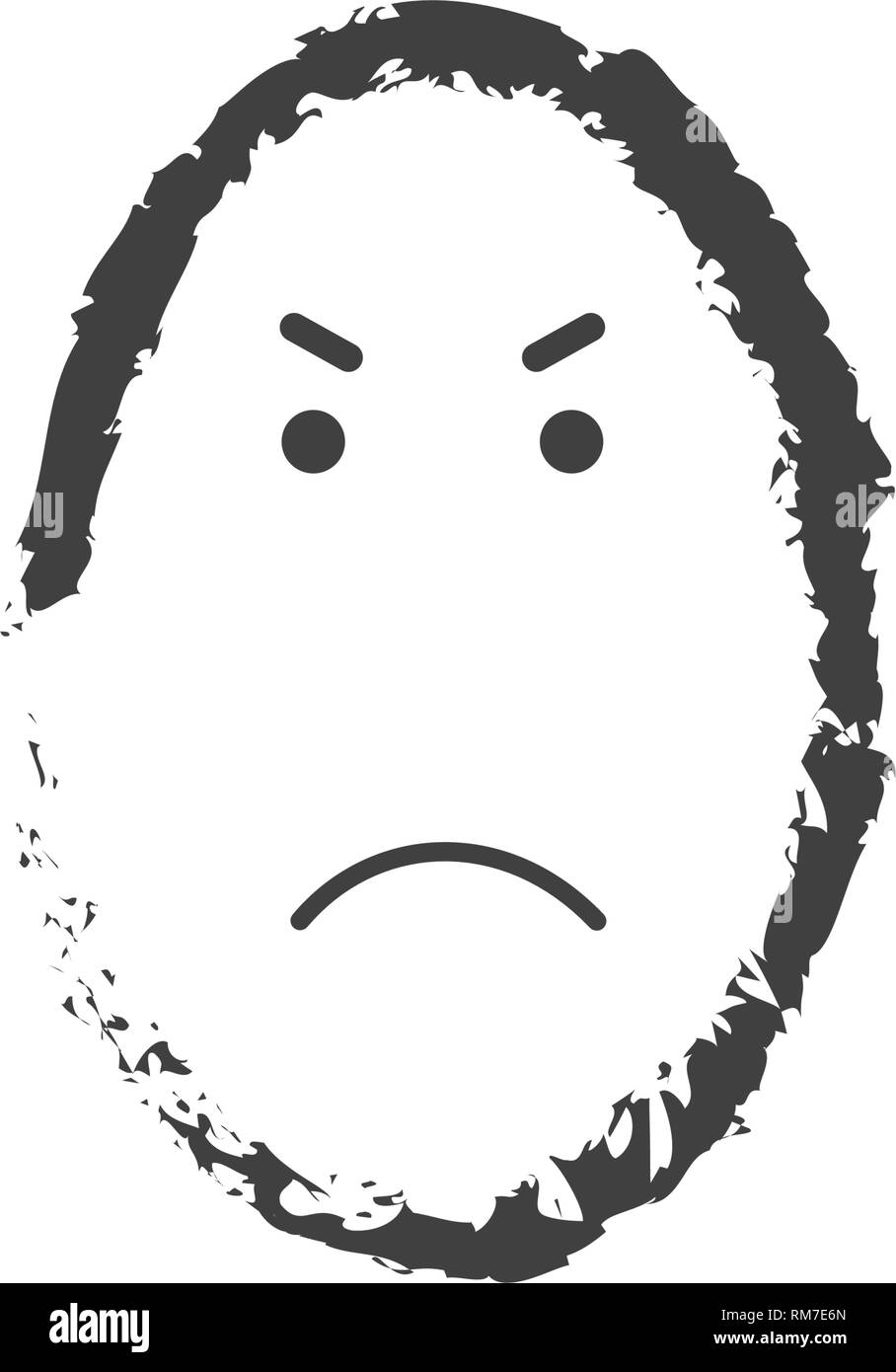 Simple vector drawing of angry egg shaped face Stock Vector Image & Art ...