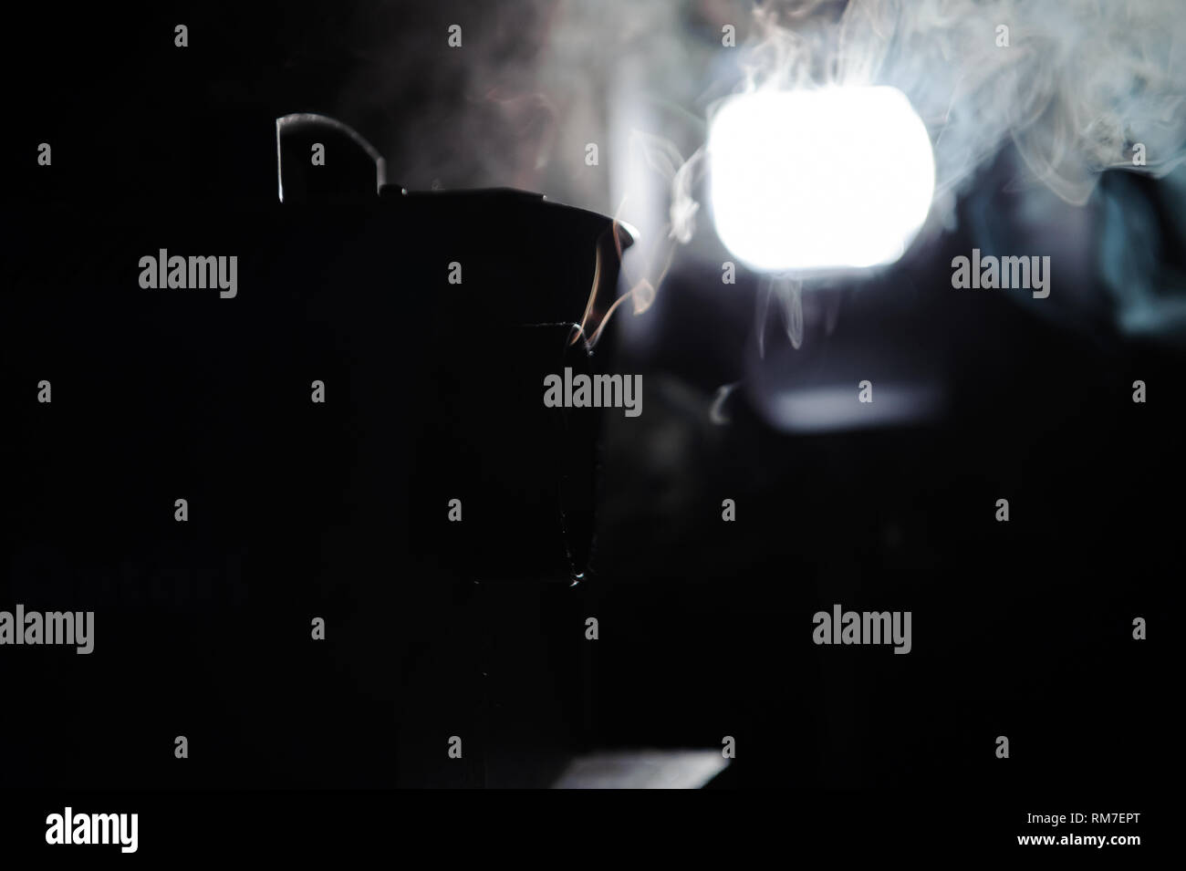 lights in smoke, studio lights shining through the smoke from smoke ...