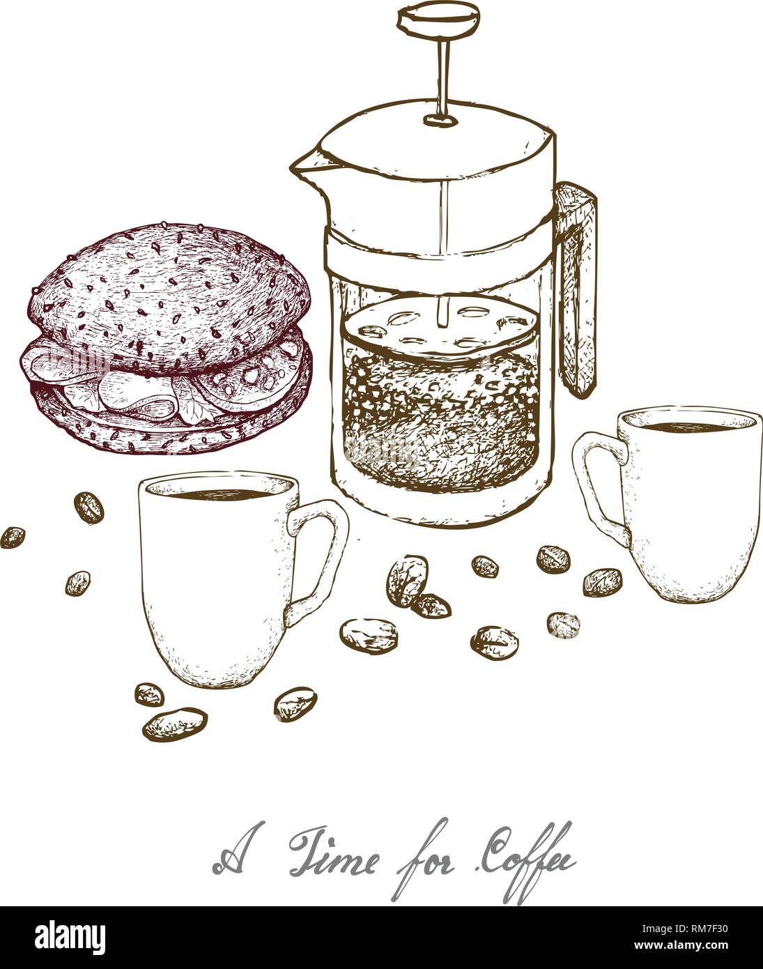 Cafetiere Stock Vector Images - Alamy