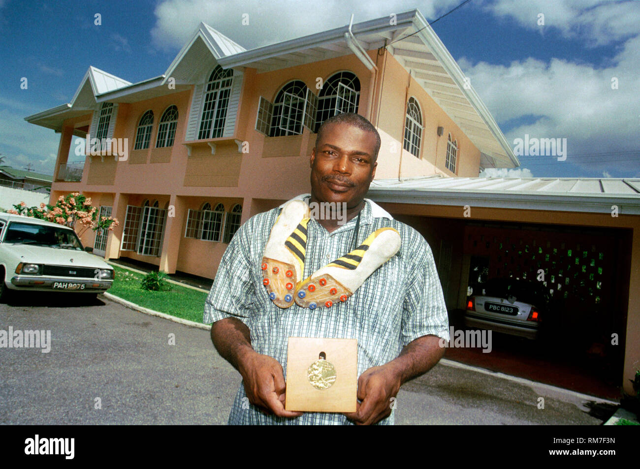 Port of Spain Trinidad 5.8.1999, Hasely Crawford (TRI), winner of the ...