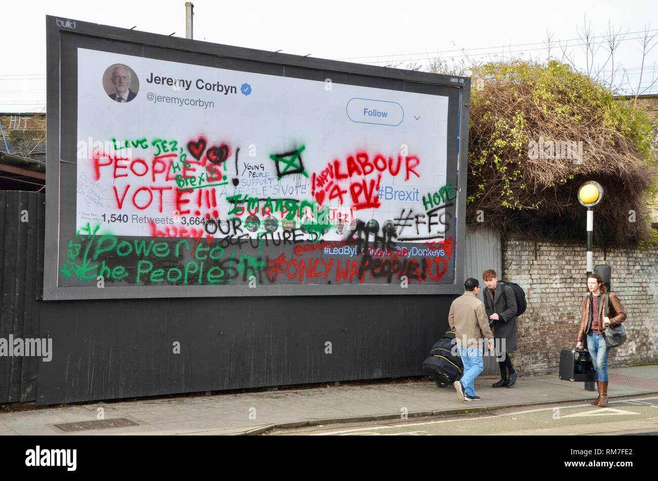 twitter page of jeremy corbyn on billboard poster reproduced by led by ...