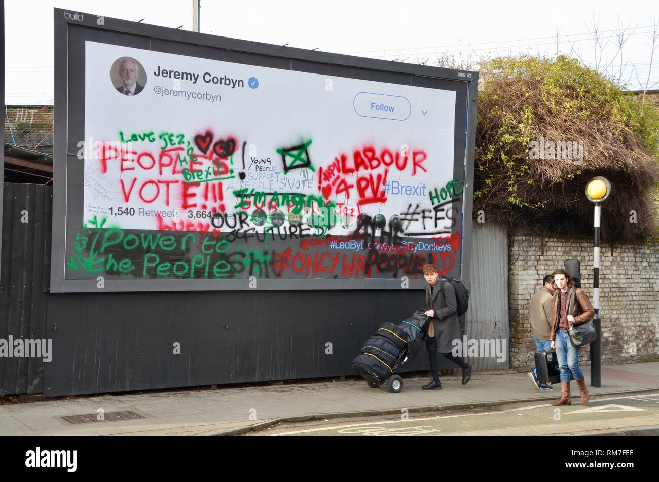 twitter page of jeremy corbyn on billboard poster reproduced by led by ...