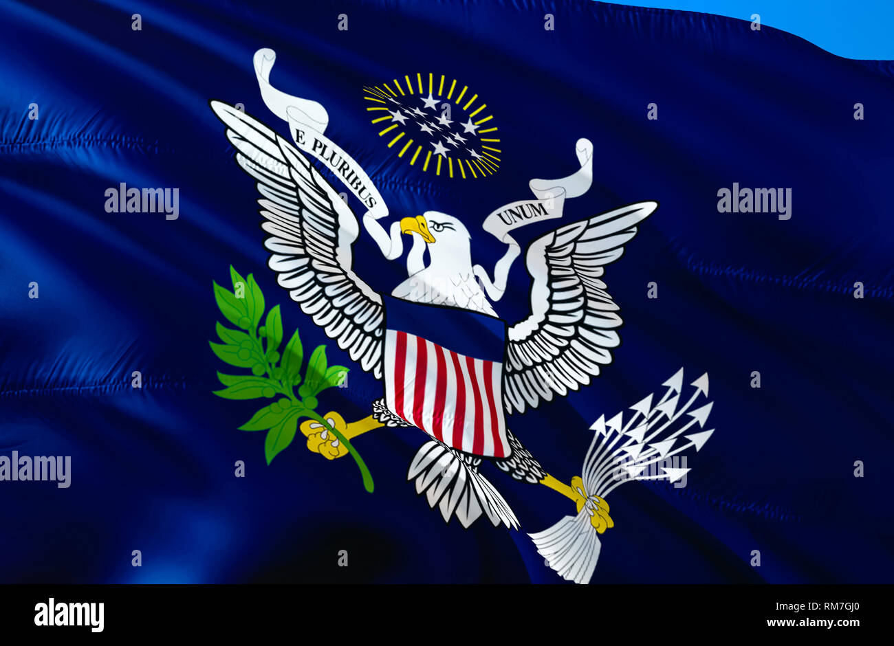 President of the United States flag (1902-1916). 3D Waving flag design ...