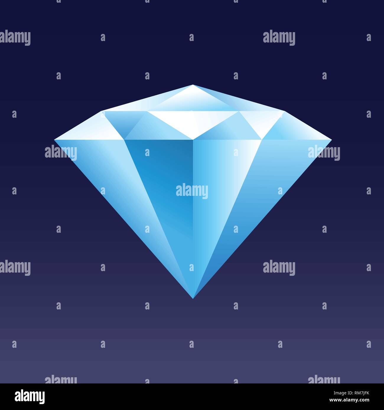 Vector illustration of blue shine triangle crystal isolated. Diamond ...