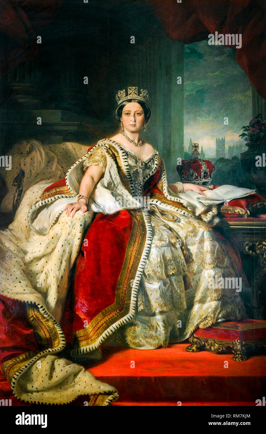 Queen Victoria of the United Kingdom portrait painting by Franz Xaver Winterhalter, 1859 Stock ...