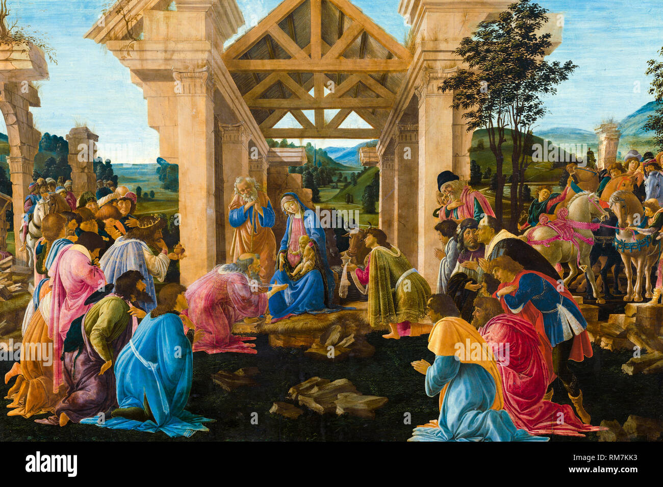 Adoration of the Magi, painting by Sandro Botticelli, circa 1478-1482 ...