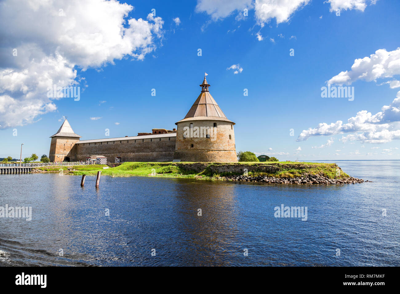 Shlisselburg, Russia - August 8, 2018: Historical medieval Oreshek ...