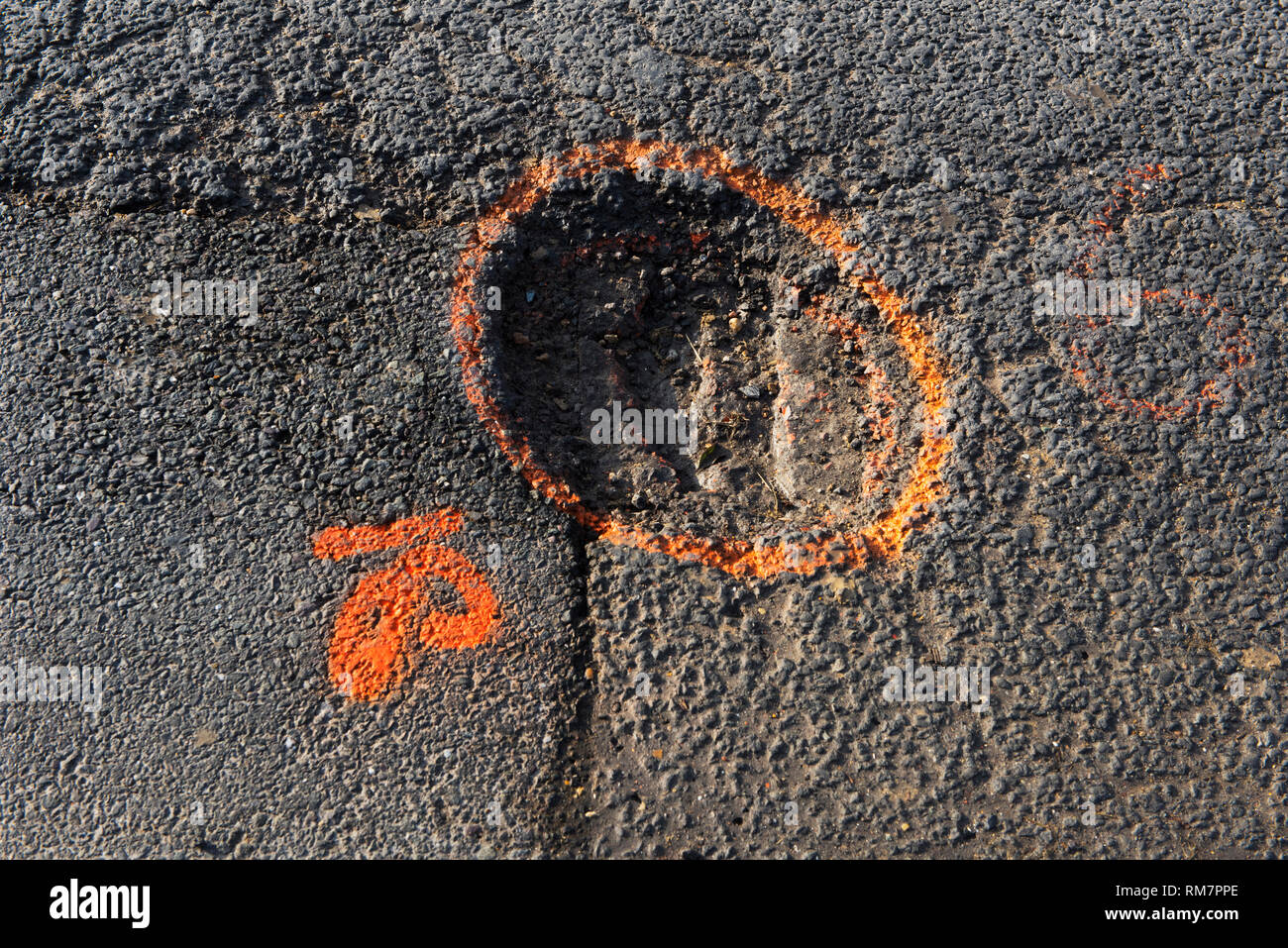 Pot Holes or Potholes on Newbiggen Street, Thaxted Essex England UK ...