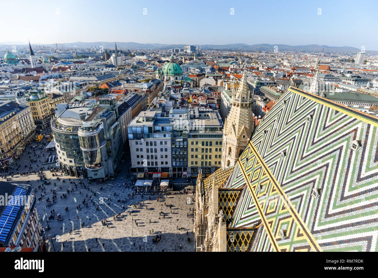 Panoramic view of Vienna from St. Stephen's Cathedral, Austria Stock ...