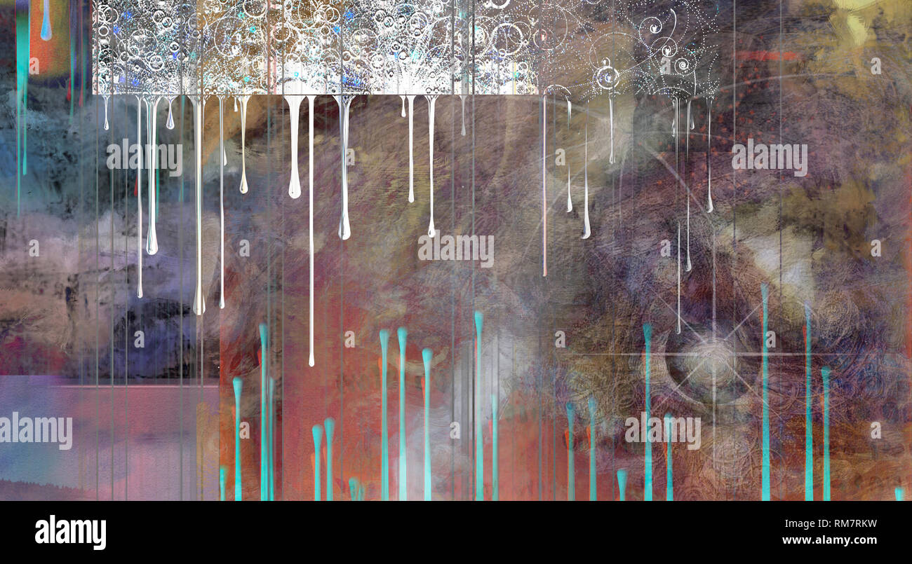 Abstract Painting. Eye with spark and paint drops on background Stock ...