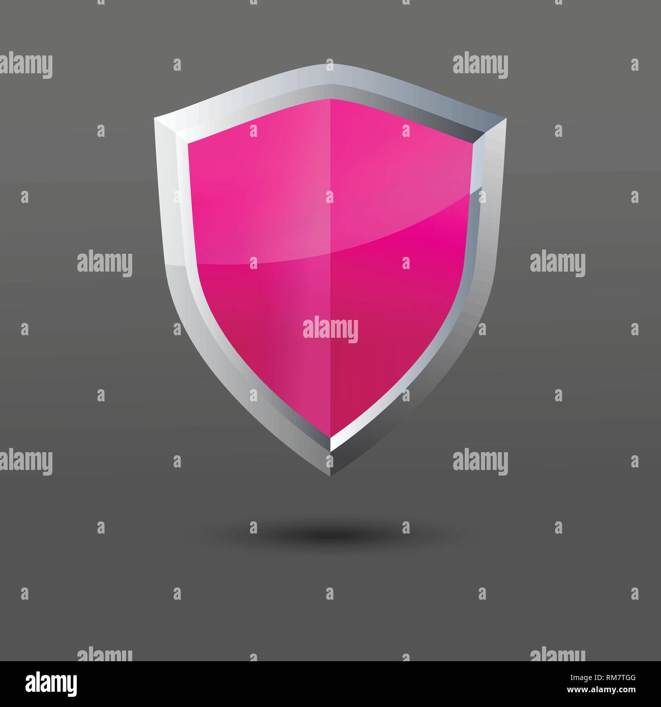 Glossy vector steel shield. Protection symbol for design Stock Vector ...