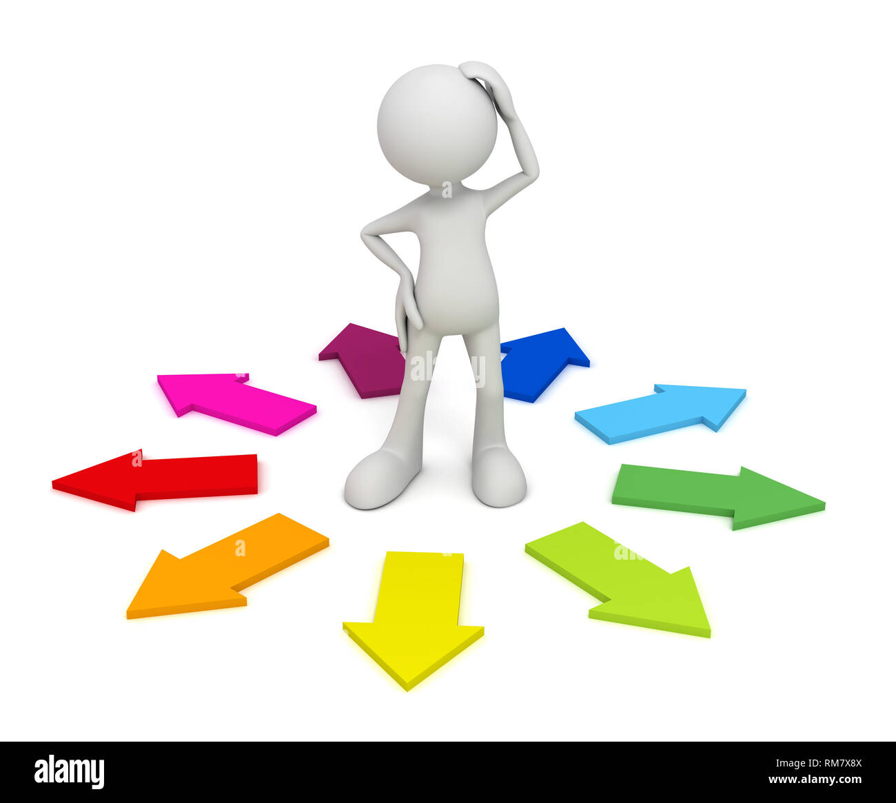 3d people man directional sign Cut Out Stock Images & Pictures - Alamy