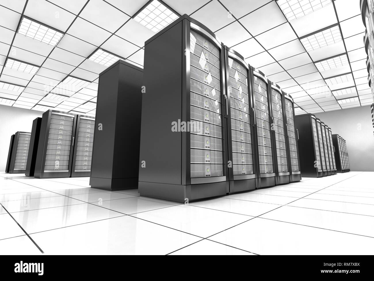 network workstation server room concept 3d illustration Stock Photo - Alamy