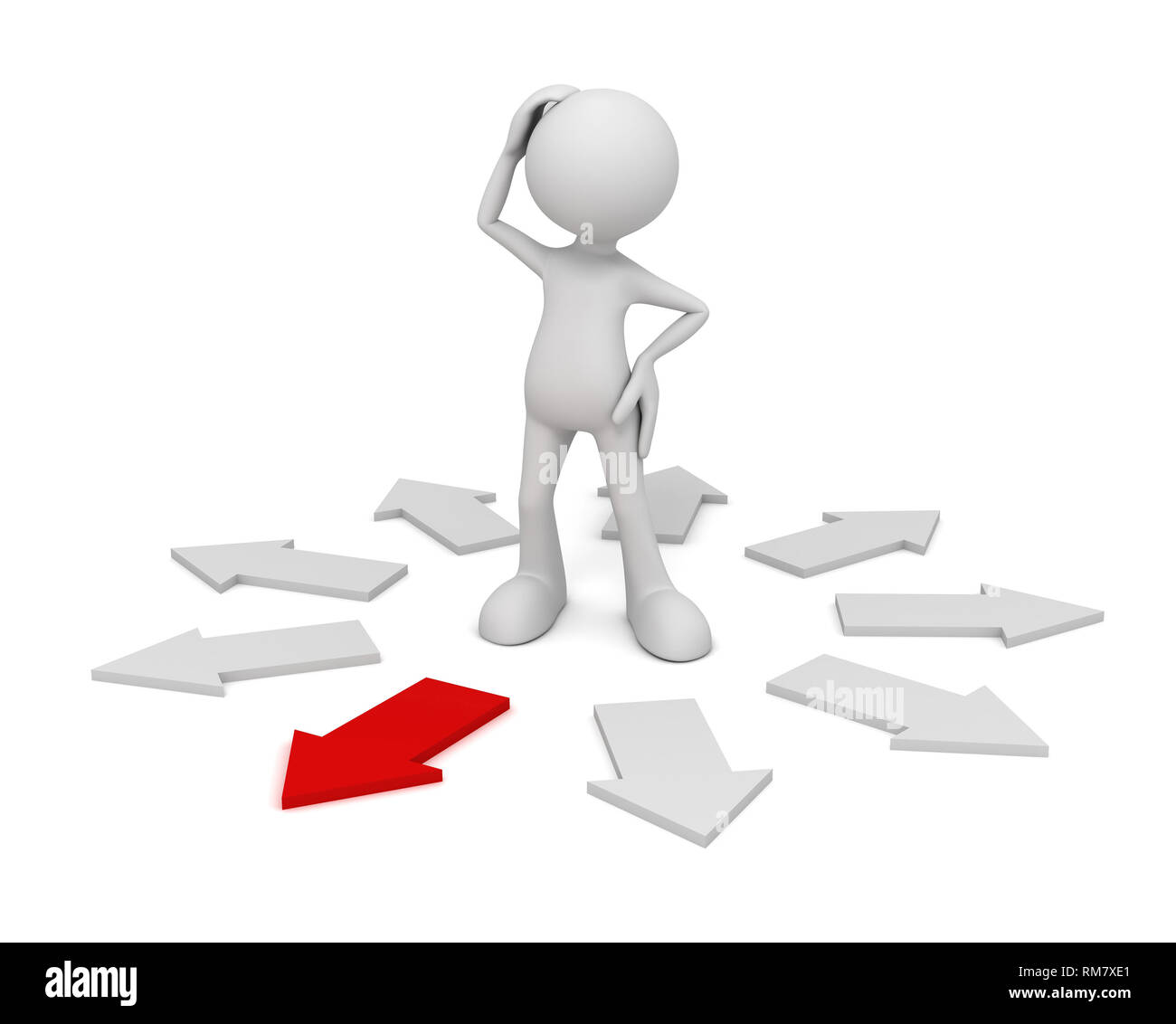 3d man choosing right path hi-res stock photography and images - Alamy