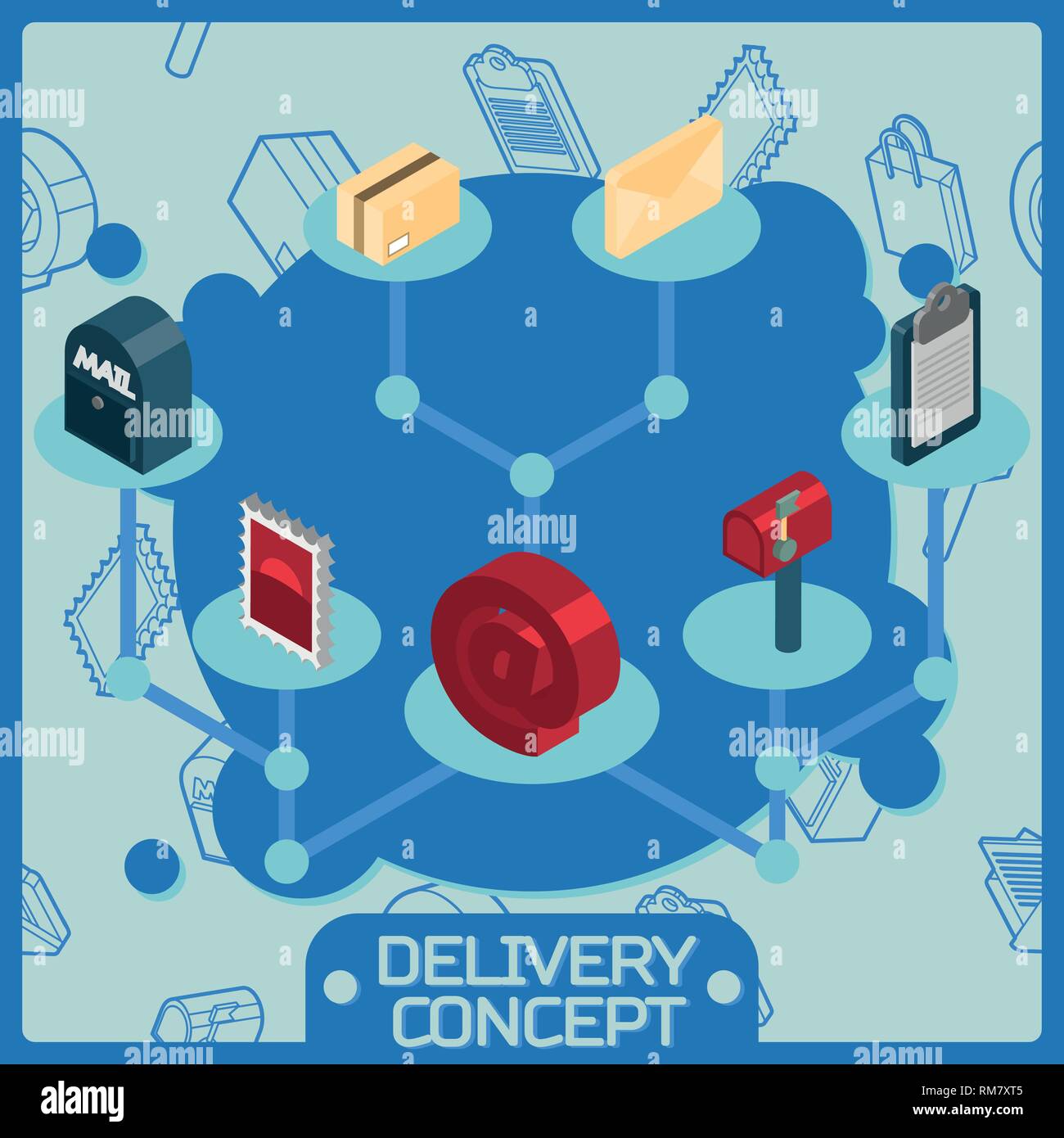 Delivery color isometric design concept. Vector illustration, EPS 10 ...