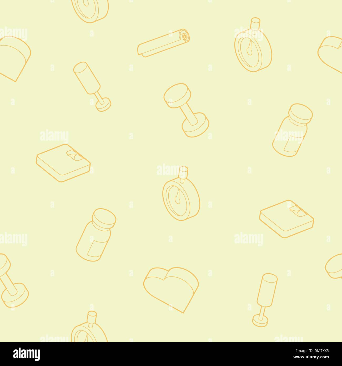 Gym outline isometric pattern. Vector illustration, EPS 10 Stock Vector ...