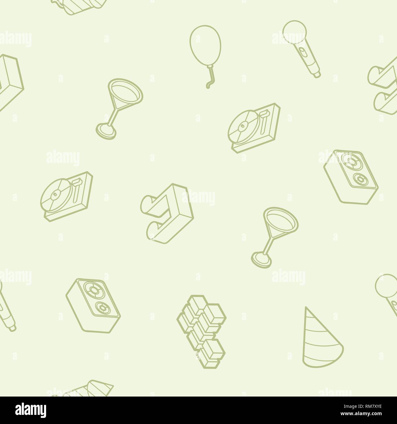 Party outline isometric pattern. Vector illustration, EPS 10 Stock ...