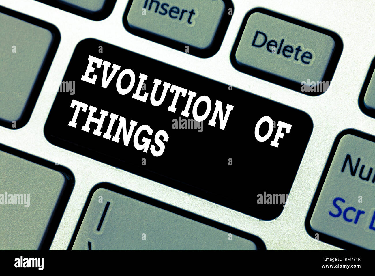 Writing note showing Evolution Of Things. Business photo showcasing ...