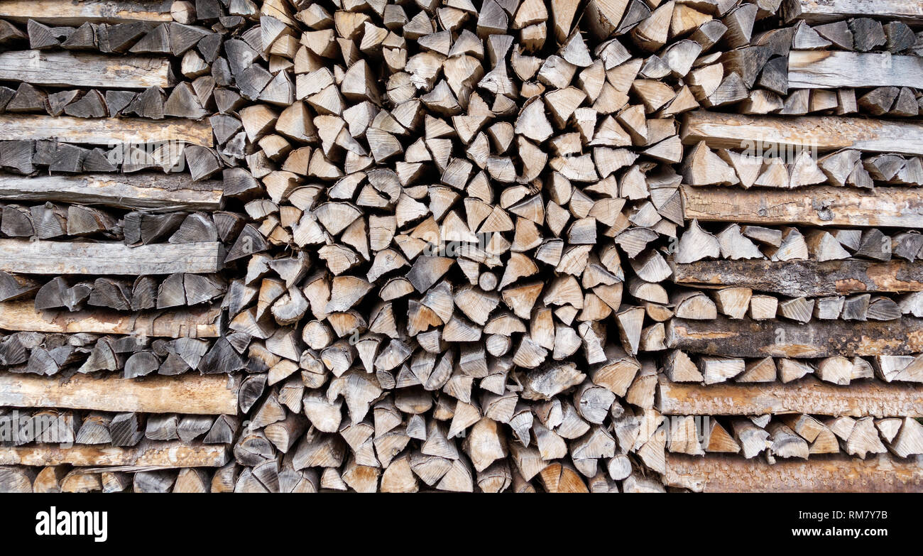 Stacked stock of firewood Stock Photo - Alamy