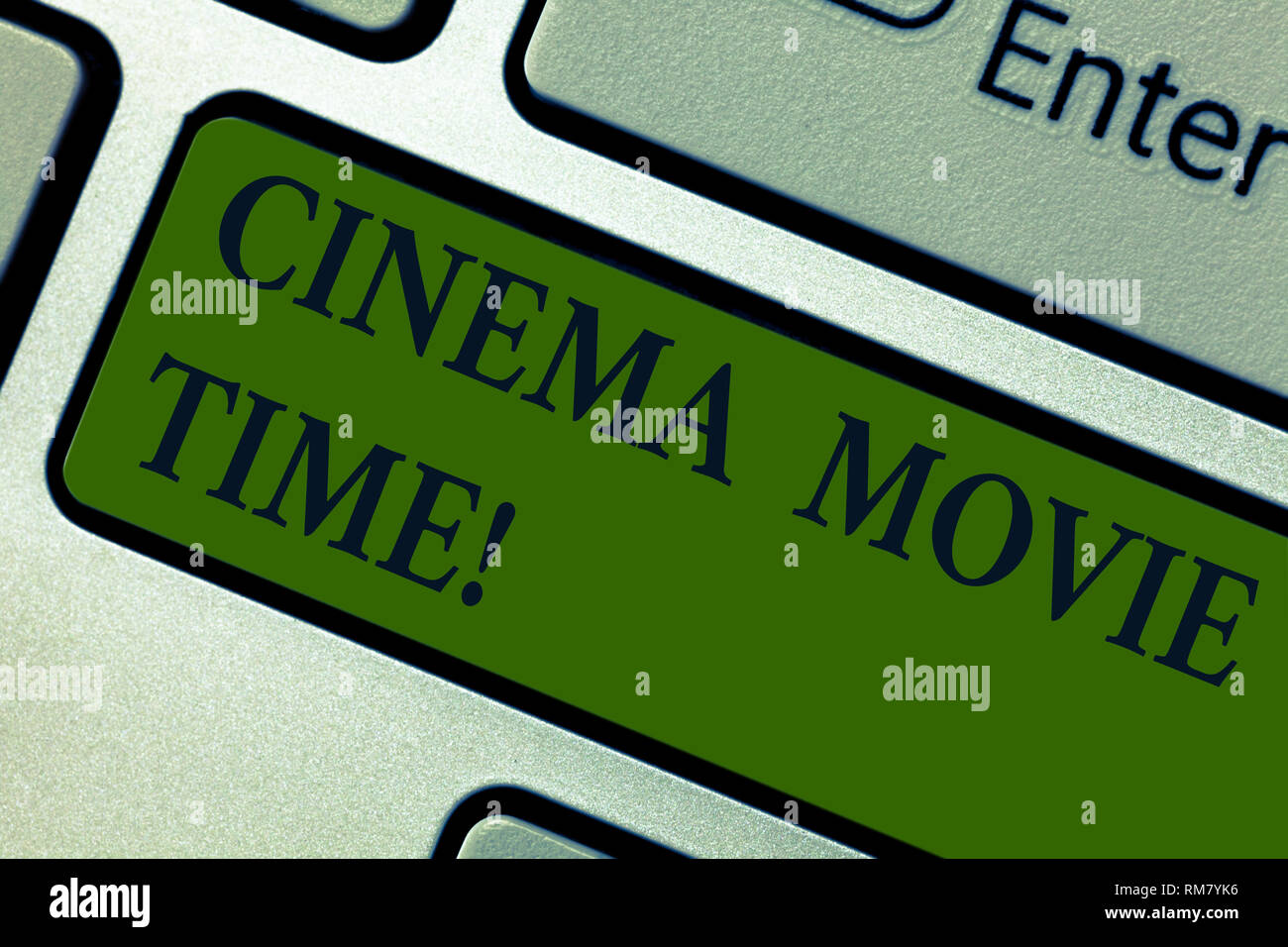 Handwriting text Cinema Movie Time. Concept meaning which entertainment ...